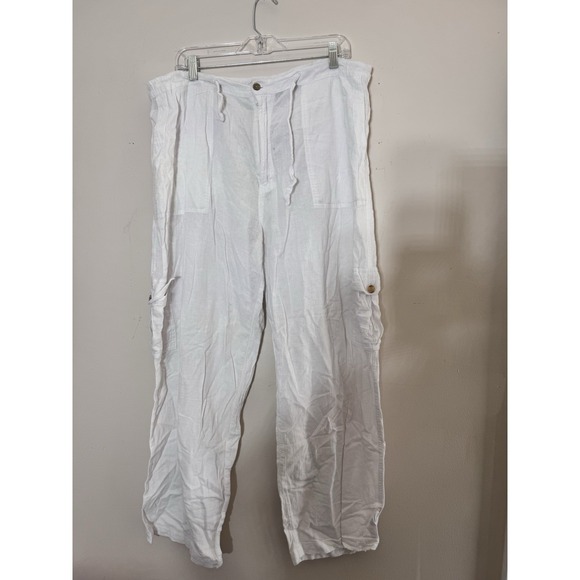 Style & Co. | Pants | Womens White Surfer Style Cargo Linen Pants Size ...